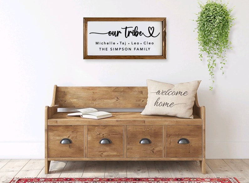 Our Tribe Sign | Family Sign With Names Family Last Name Sign Family ...