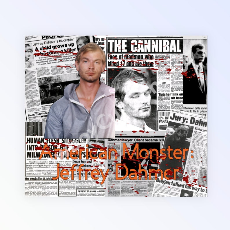 Jeffrey Dahmer Wrap 20 Oz Tumbler PNG Instant Download Sublimation ...