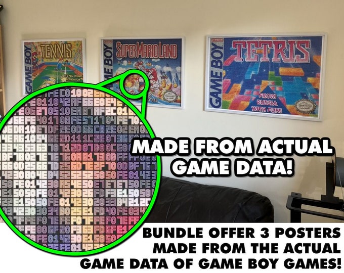 Game Boy Poster Bundle Made From Game Data A2 Super Mario Land ...