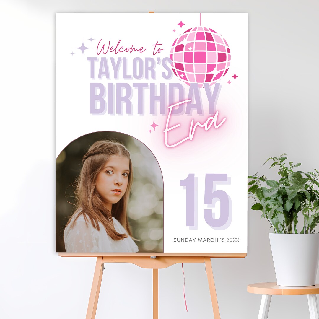 Disco Birthday Era Welcome Sign, Taylor Swift Birthday, Taylor Swift ...