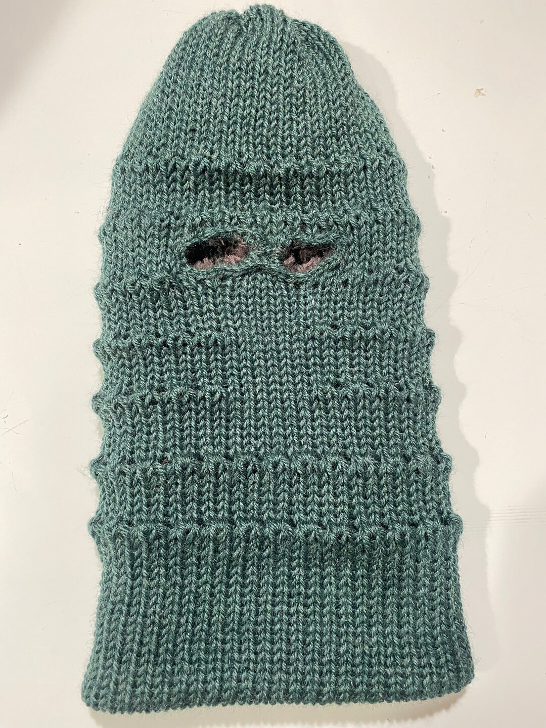 Balaclava Ski Mask Green Handmade 2 Hole Double Layered Soft - Etsy