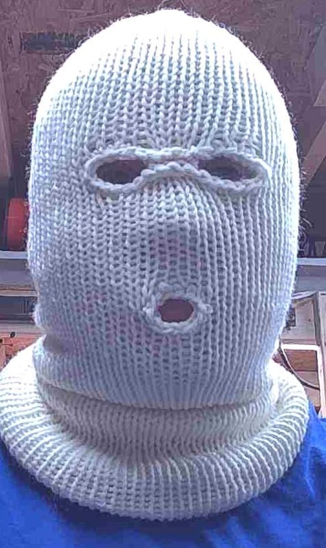 Balaclava Ski Mask Wool Double Layer 3 Hole Winter Hat 100% Wool Winter ...