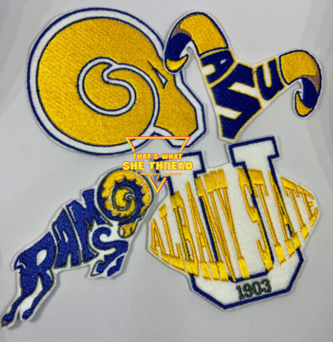 Albany State U HBCU Sew on Patch Embroidered Bundle, Melanin, Black ...