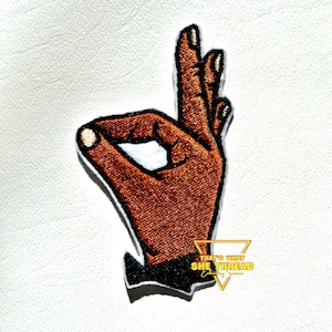 Black Greek Hand Sign Sew on Embroidered Patch, 3.5 In, Sigma, Kappa ...