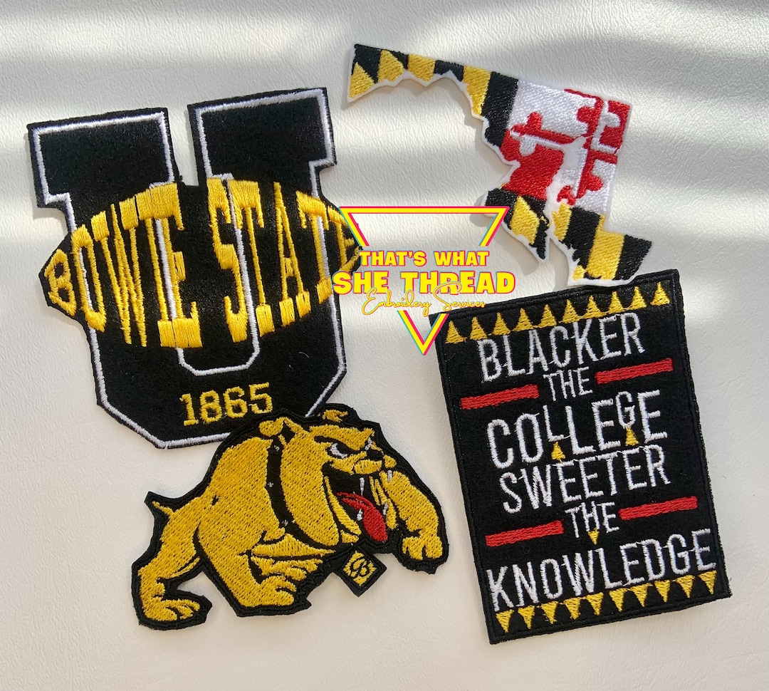 Bowie State U Bulldogs HBCU Sew on Patch Embroidered Bundle, Melanin ...