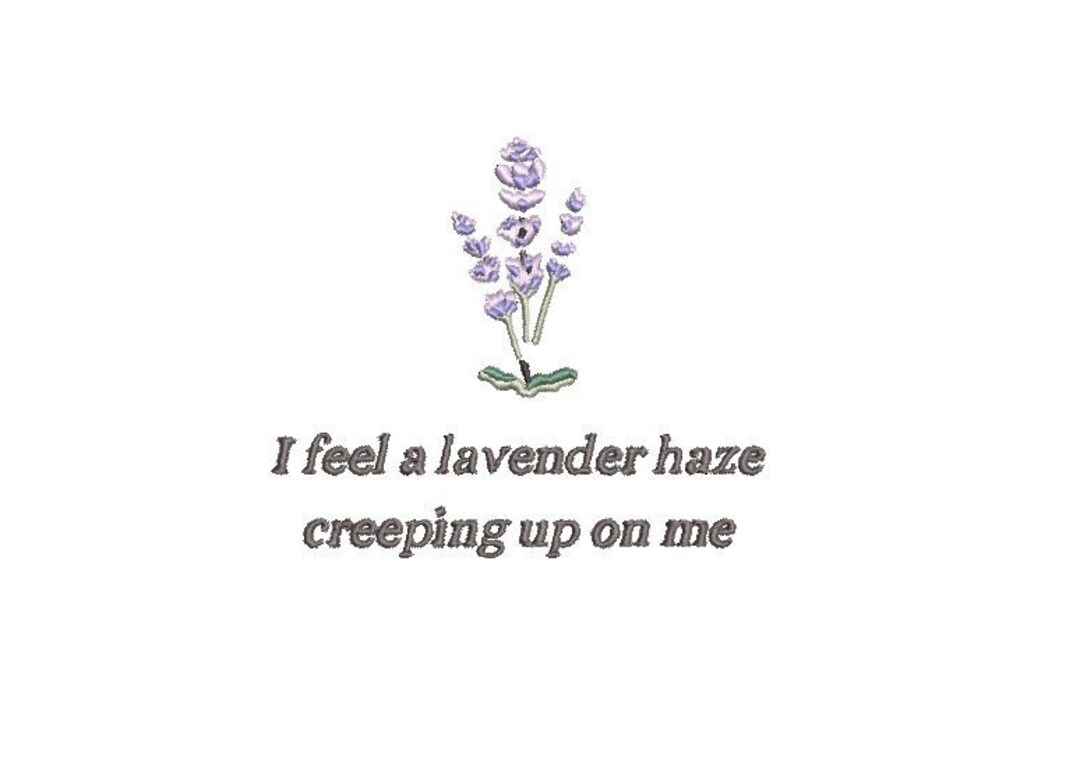 Lavender Haze, Taylor Swift Machine Embroidery 4x4 PES Digital Designs ...