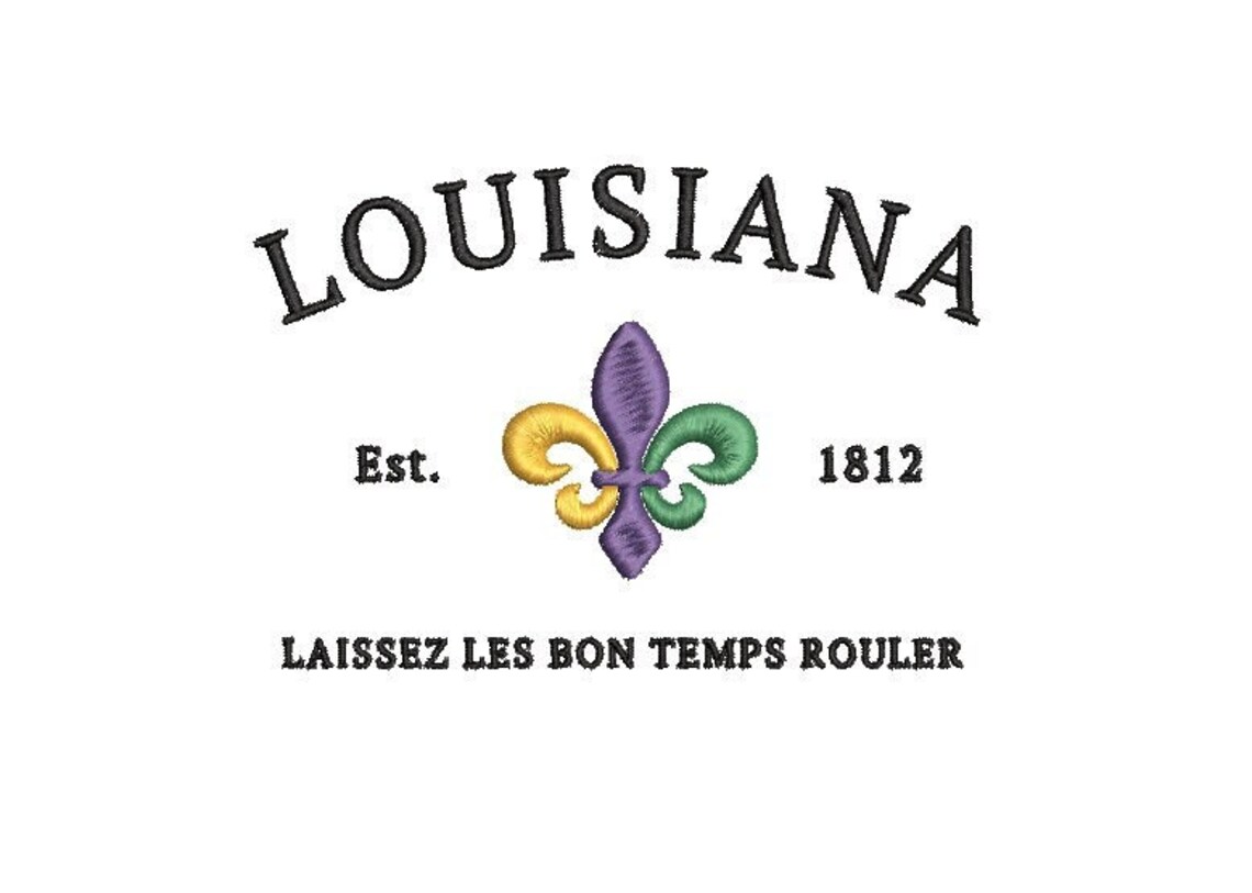 Louisiana Embroidery Design, Mardi Gras Embroidery Pattern 4x4 Machine ...