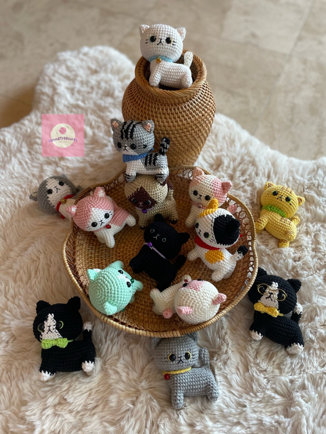 Handmade Crochet Cat Kitten Doll, Different Cat Breeds, Stuffed Toy ...