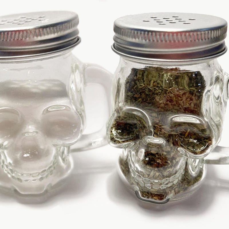 Skull Spice Jars With Rack - Etsy