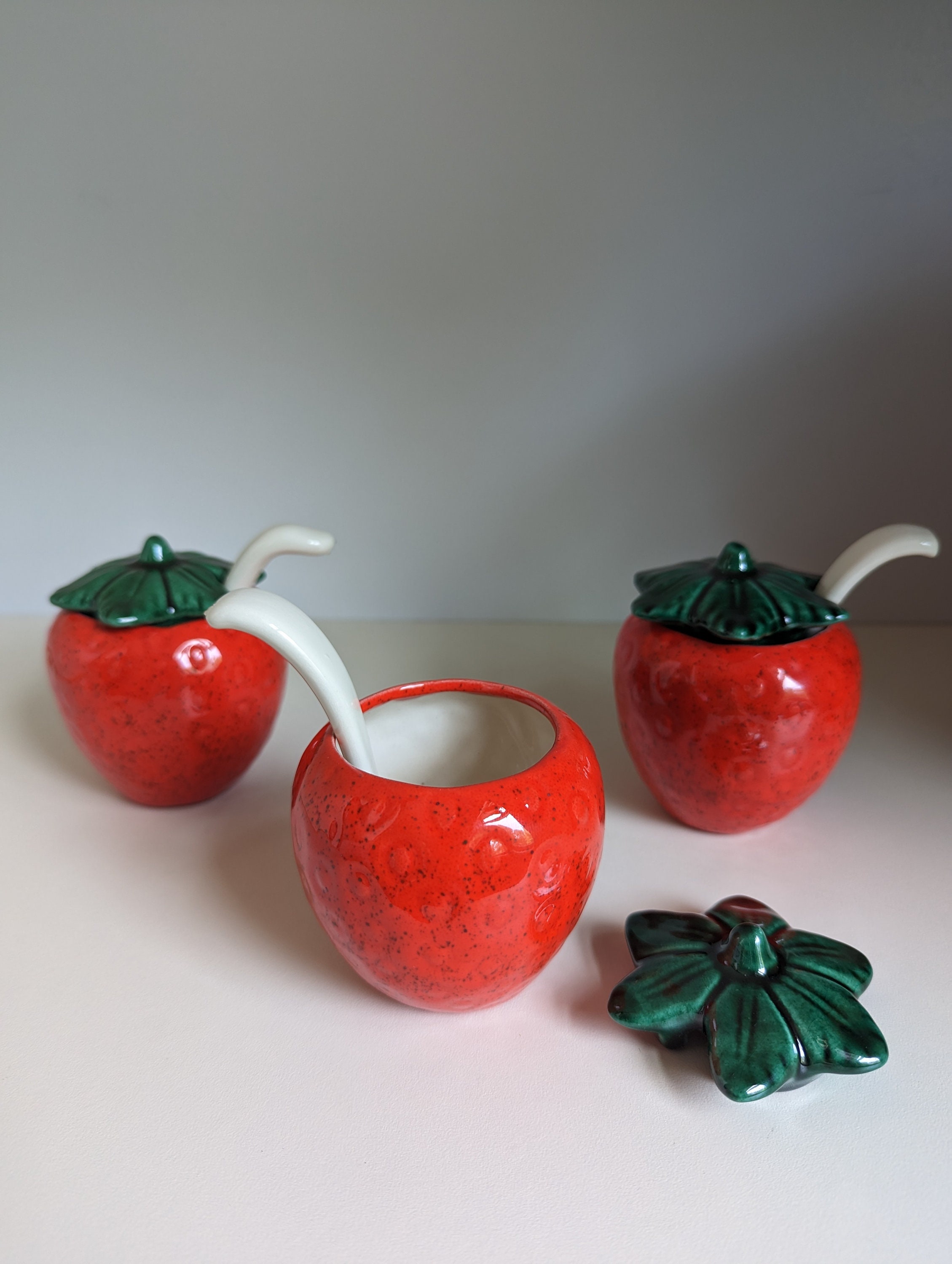 Vintage Ceramic Strawberry Containers - Etsy