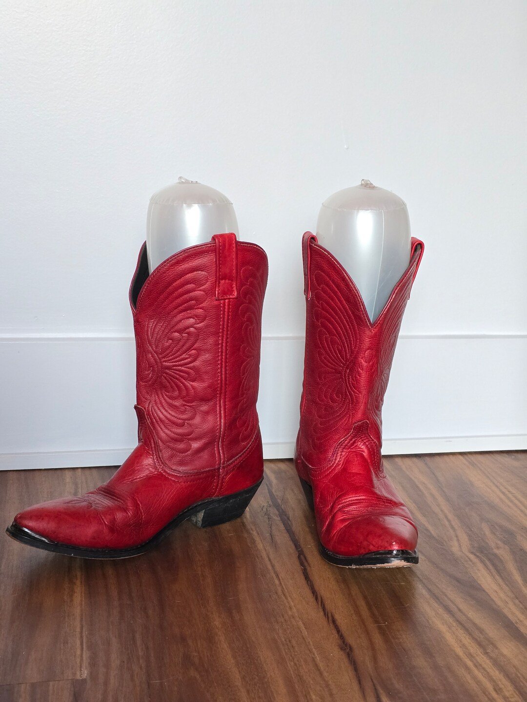 Red Cowboy Boots Retro Footloose-stye - Etsy