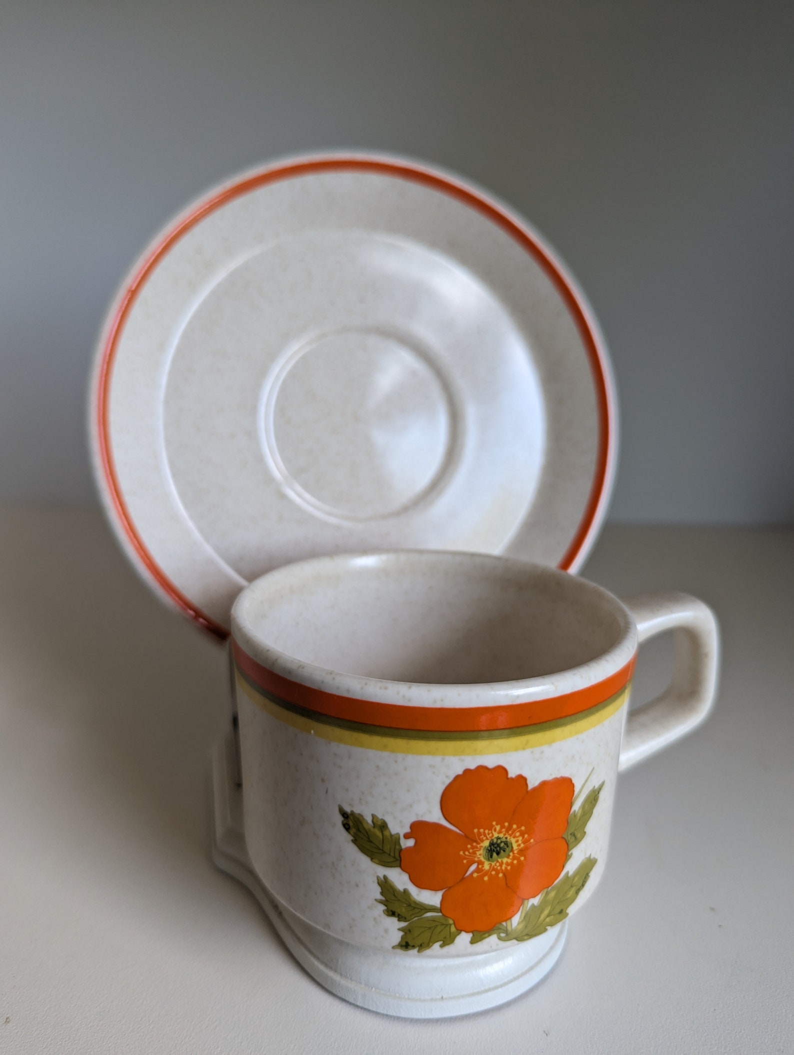 Fire Flower - Lenox Temperware Cup and Saucer Plate - Etsy