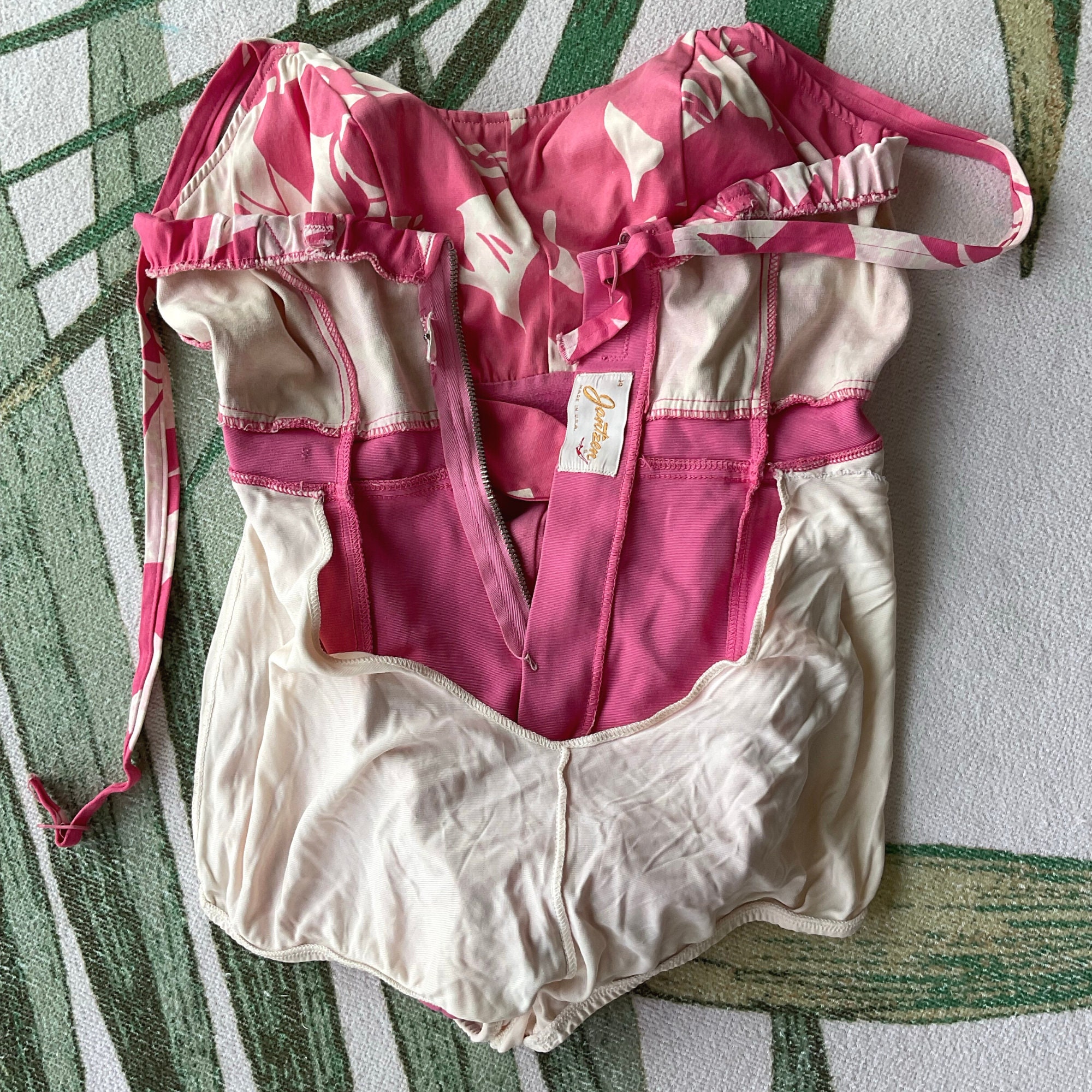 Vintage 1950s Jantzen One-piece Swim Pink Pin Up - Etsy