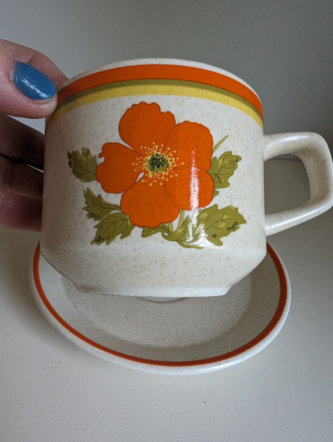 Fire Flower - Lenox Temperware Cup and Saucer Plate - Etsy