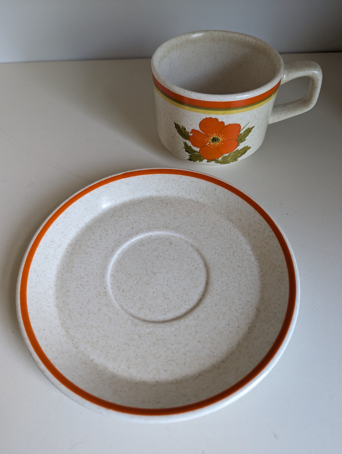 Fire Flower - Lenox Temperware Cup and Saucer Plate - Etsy
