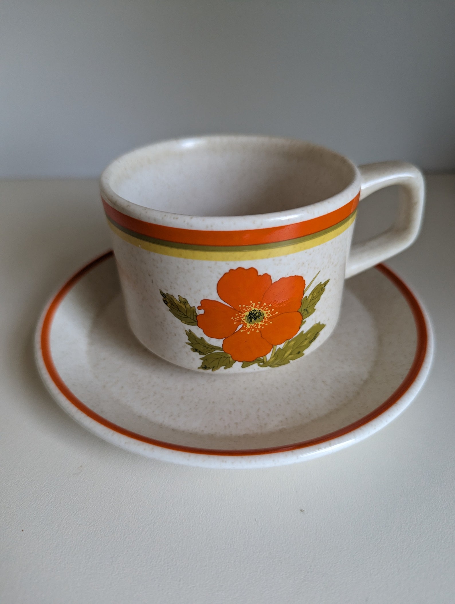 Fire Flower - Lenox Temperware Cup and Saucer Plate - Etsy