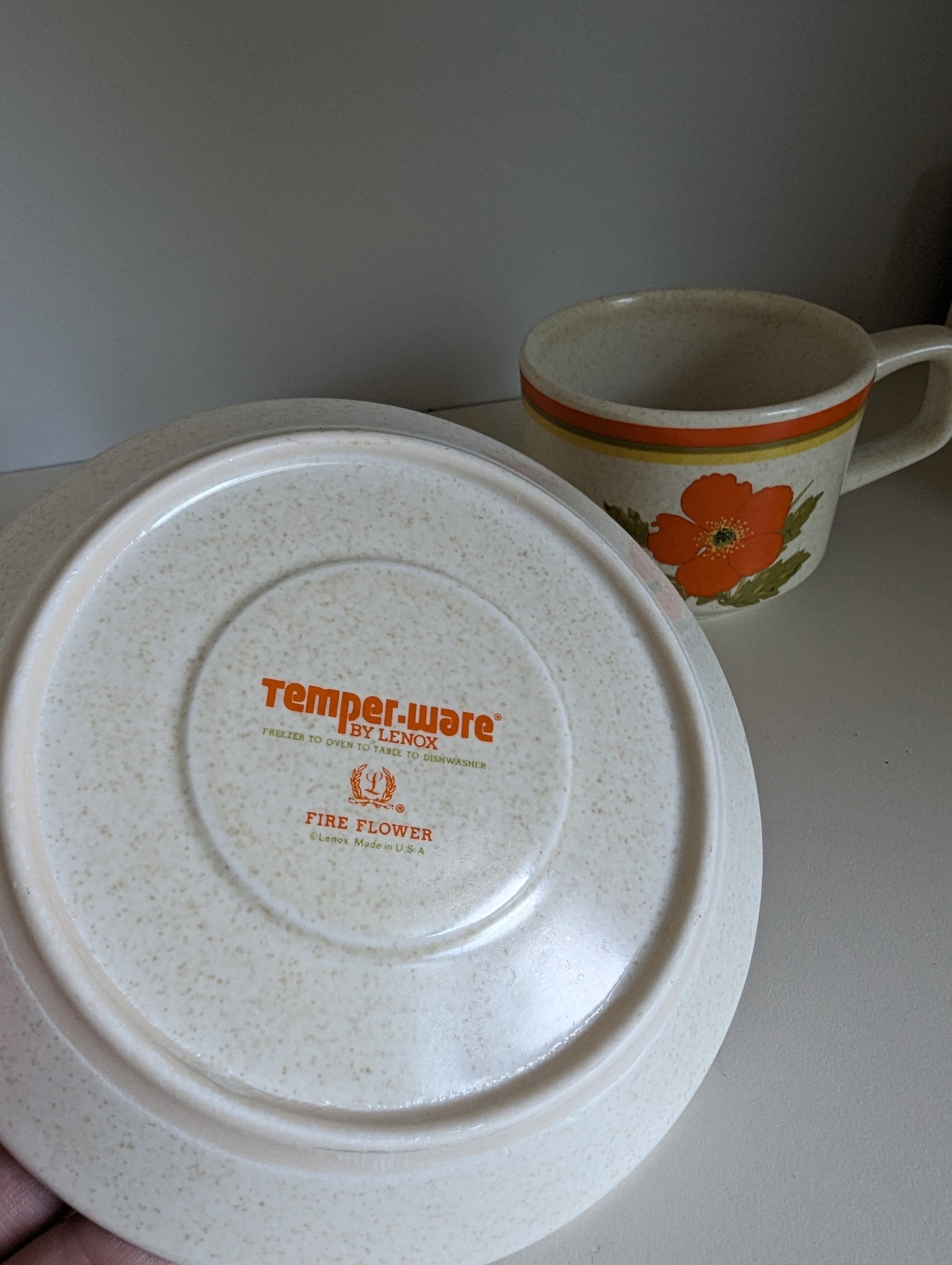 Fire Flower - Lenox Temperware Cup and Saucer Plate - Etsy