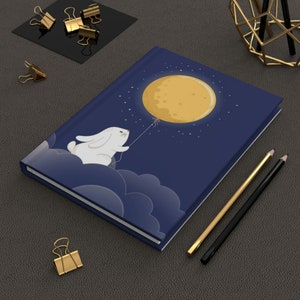 Bunny and Moon Journal Cute Dream Journal - Etsy