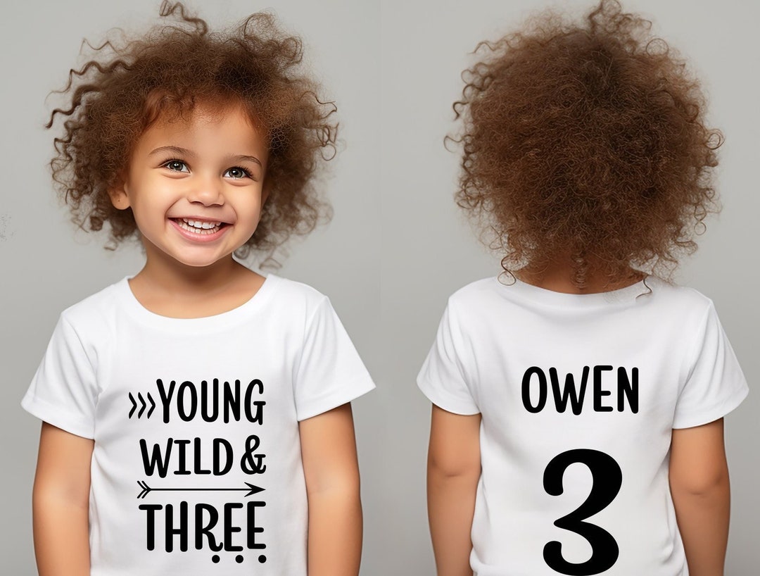Young Wild and Three Shirt, 3rd Birthday Toddler Shirt, Three Year Old Shirt, Third Birthday ...