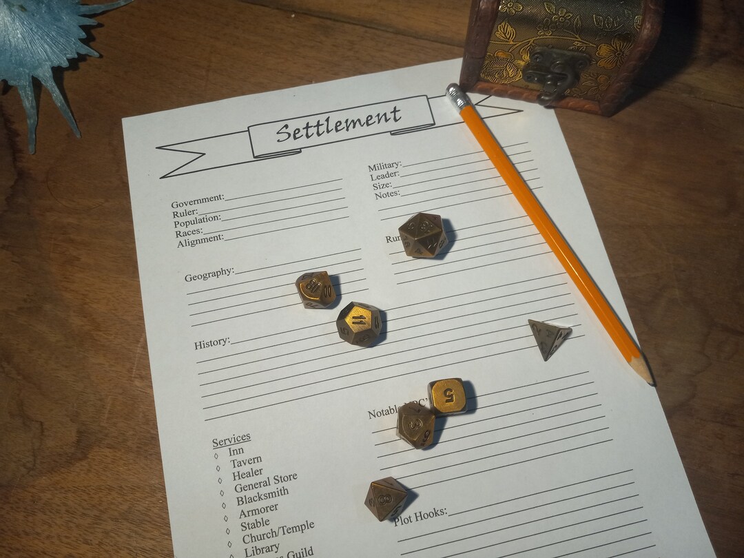 RPG Settlement Planner - Etsy
