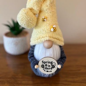 Bee Gnome, Spring Time Gnome, Buzz Into Spring Gnome, Bee Decor, spring ...