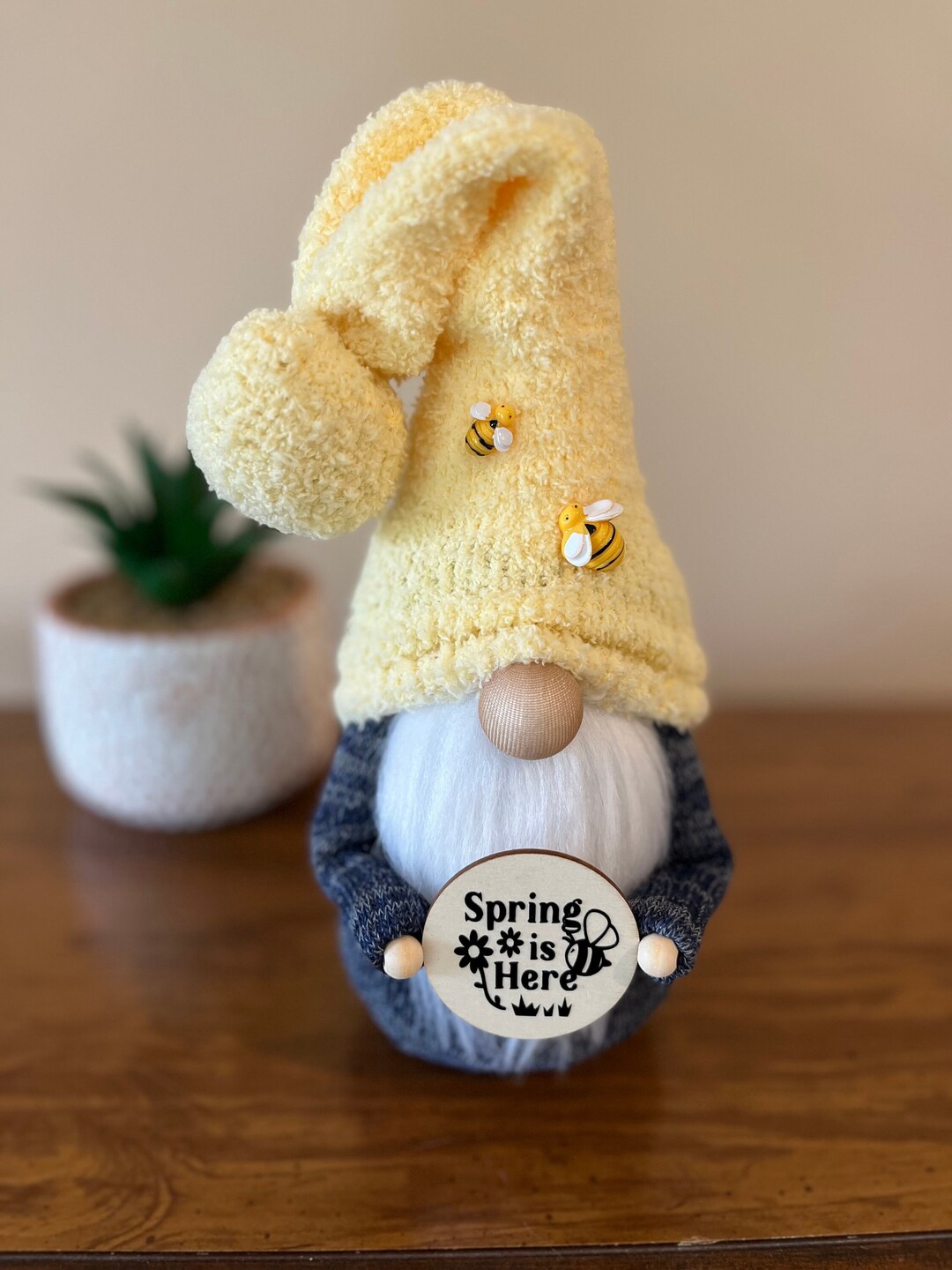 Bee Gnome, Spring Time Gnome, Buzz Into Spring Gnome, Bee Decor, spring ...