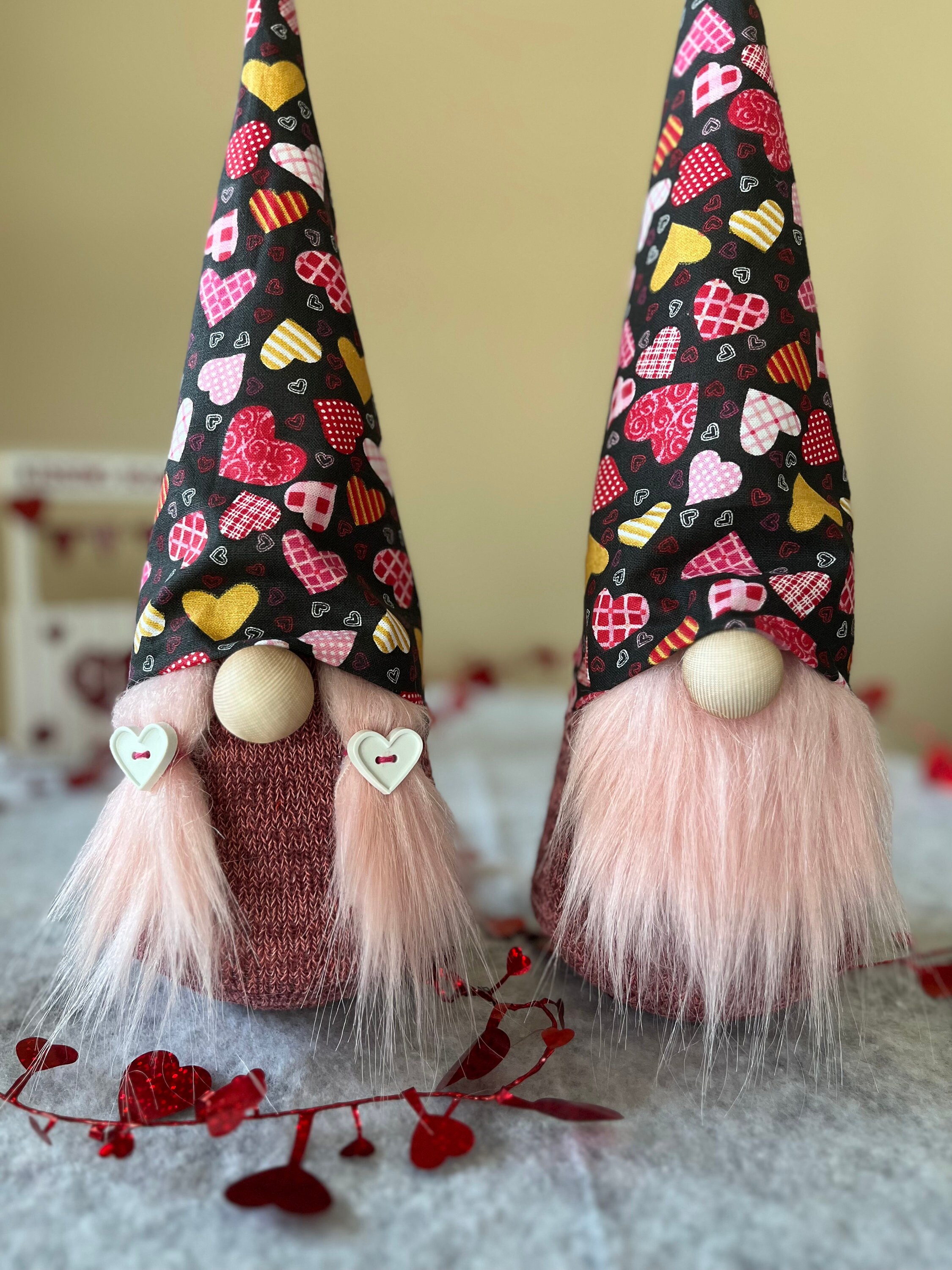 Sweet Valentine's Day Gnome Couple, Gnomes in Love, His and Hers, Mixed ...
