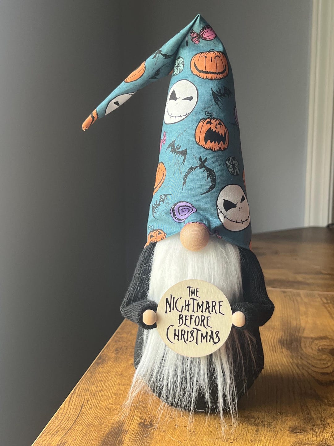 Nightmare Before Christmas Inspired Gnome: Jack Skellington Halloween ...