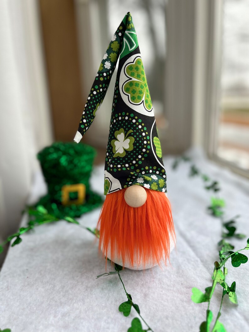 St. Patricks Day Gnome Irish Gnome Lucky Clover Fabric Hat - Etsy