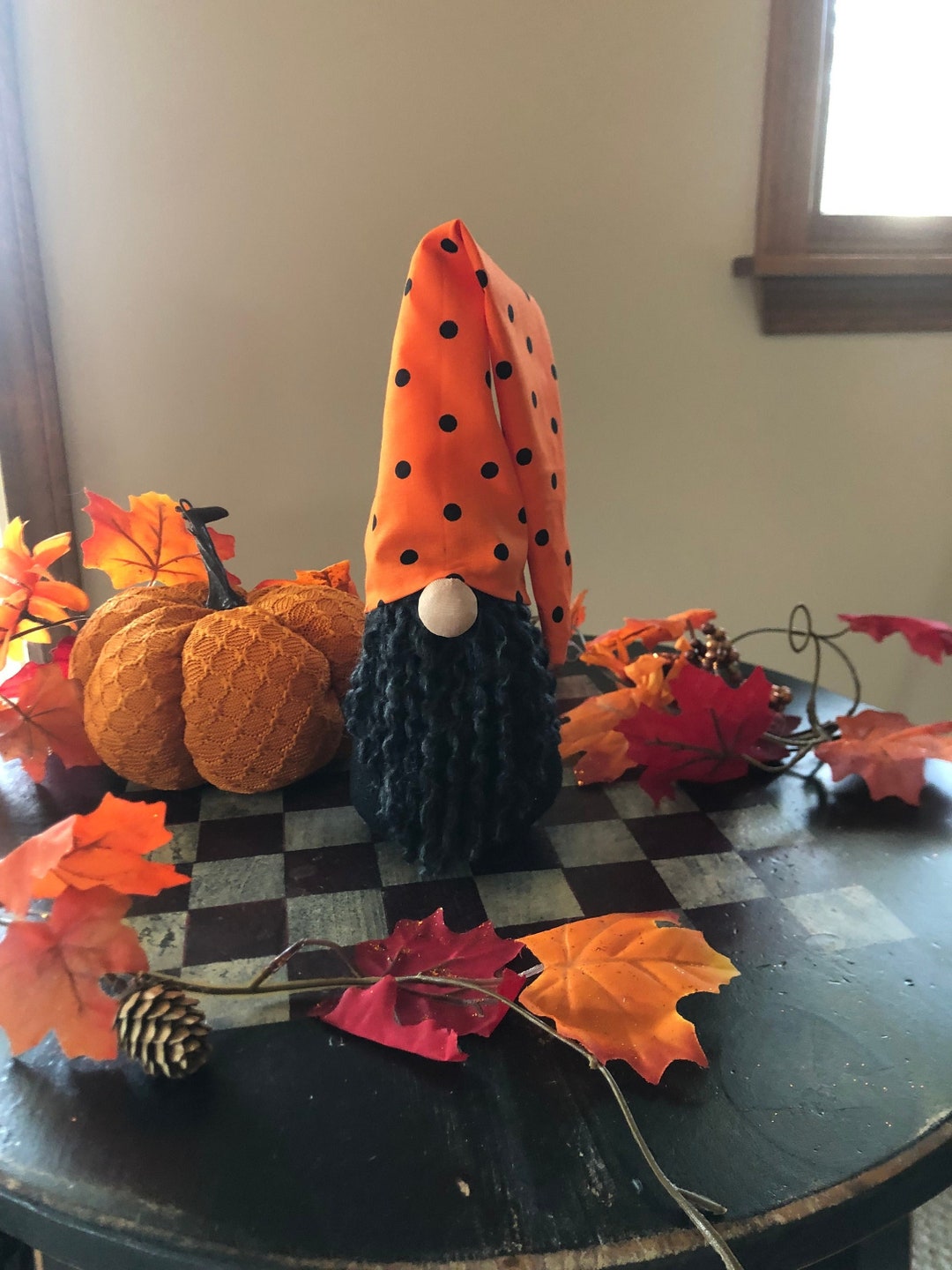 Fall Season Gnome Gnome for Fall Black and Orange Gnome - Etsy