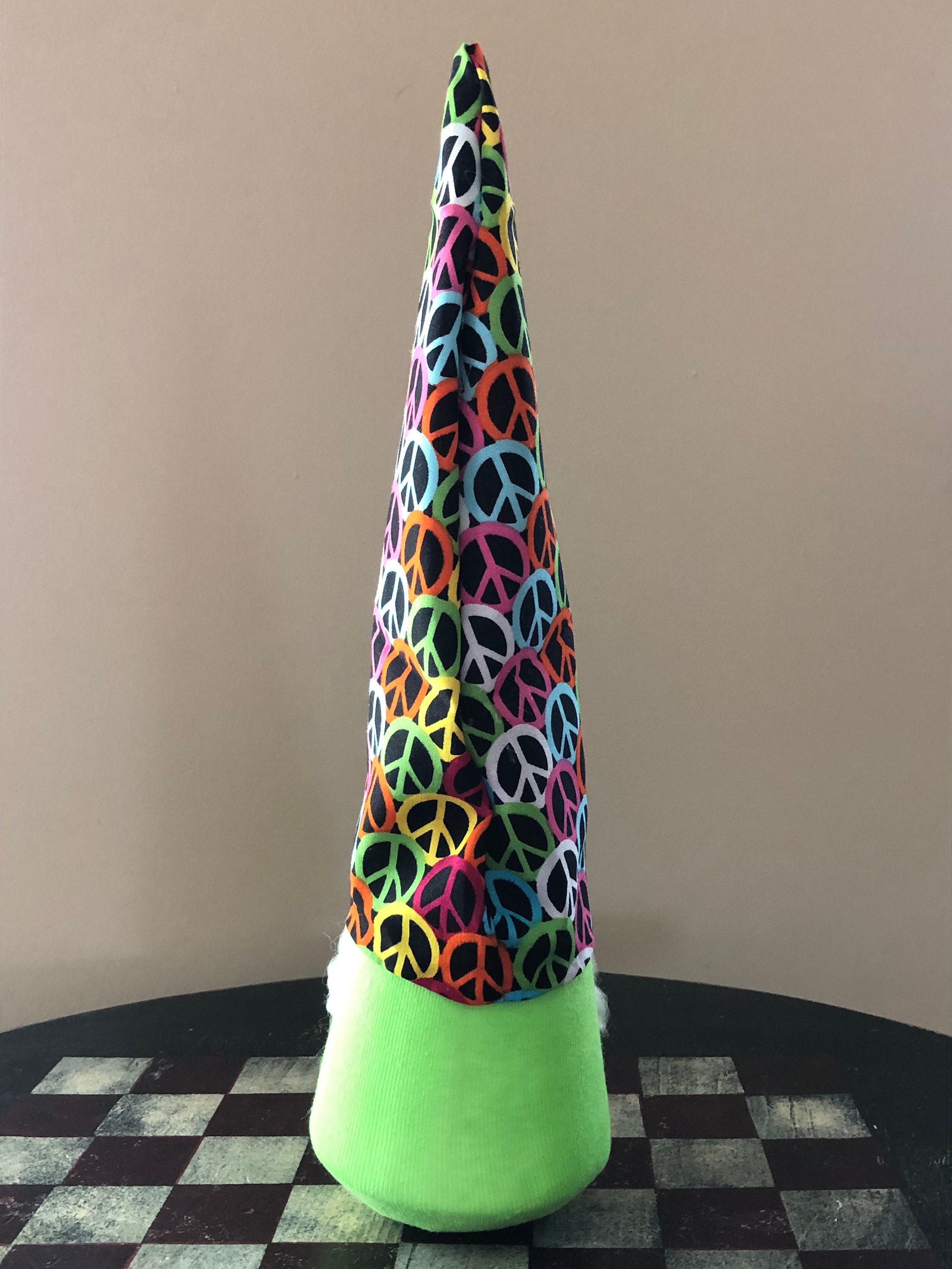 Peace Gnome, Hippie Gnome, Tall Rainbow Gnome, Retro Gnome, Rainbow ...