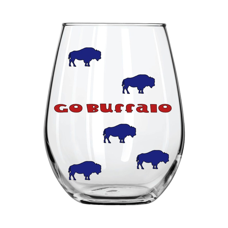 Go Buffalo Stemless Wine Glass Buffalo Bills Football - Etsy