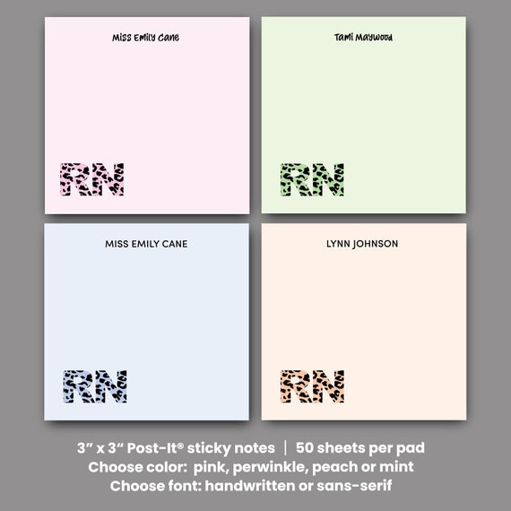 Personalized Nurse Sticky Notes Registered Nurse Post-it® - Etsy