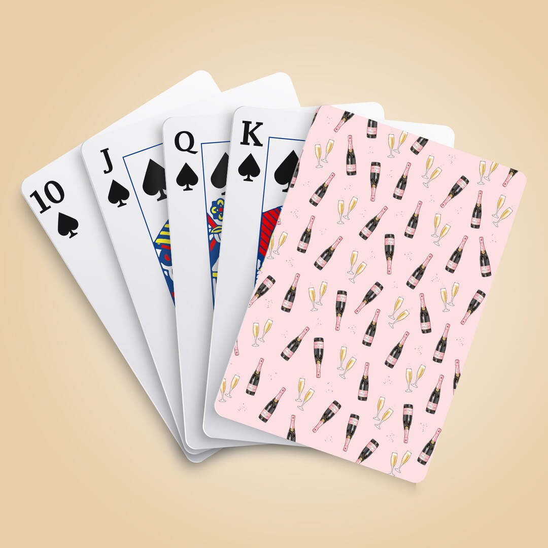 Pink Champagne Deck of Cards, Champagne Bubbly Playing Cards ...