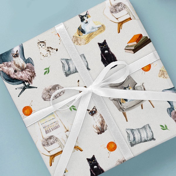 Tuxedo Cat Wrapping Paper - Etsy