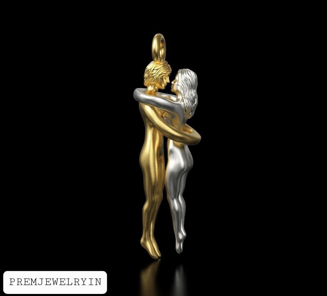 Lovers Hug Pendant With Adjustable Chain for Anniversary Gift, Birthday ...