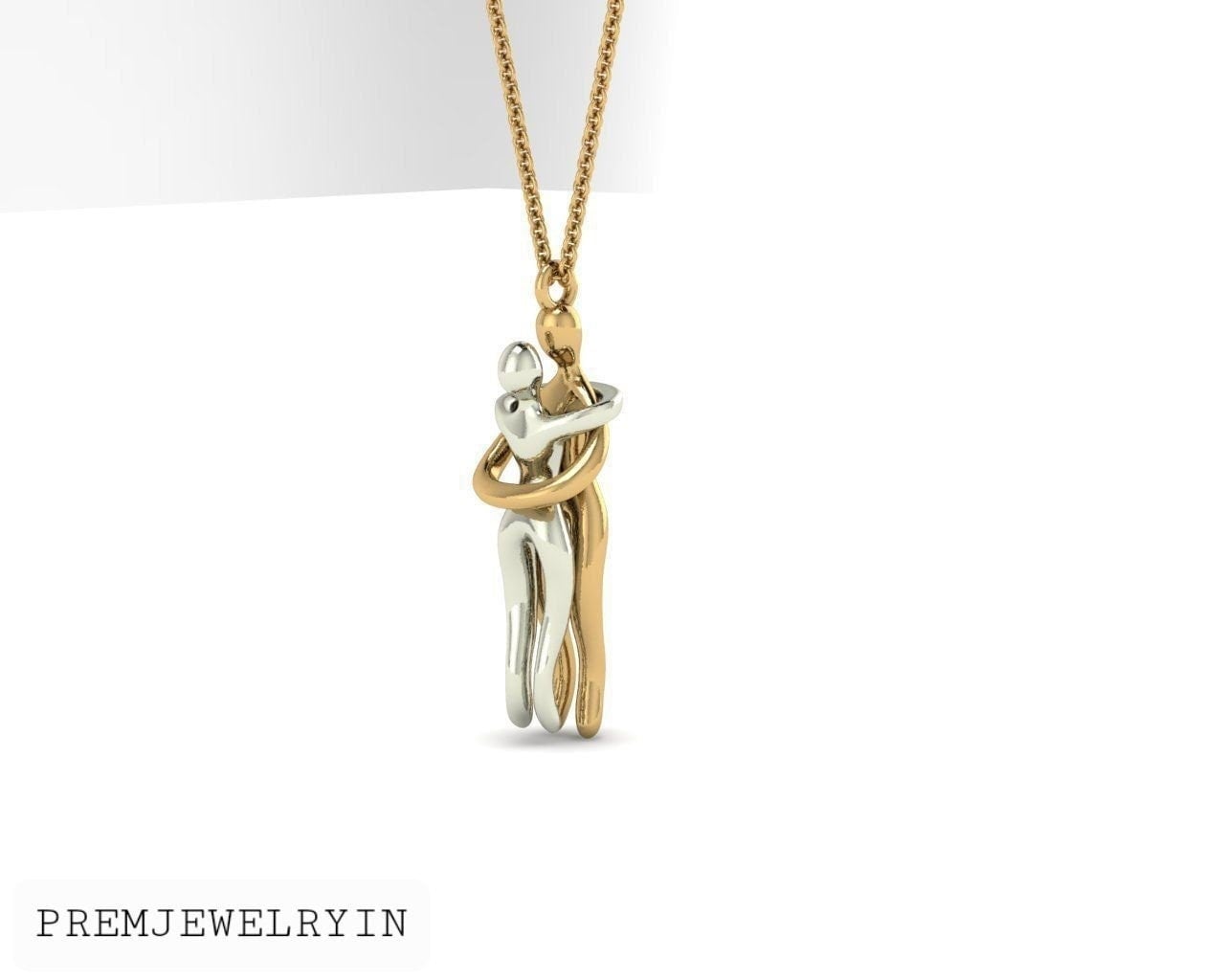 Lovers Hug Pendant With Adjustable Chain for Anniversary Gift, Birthday ...