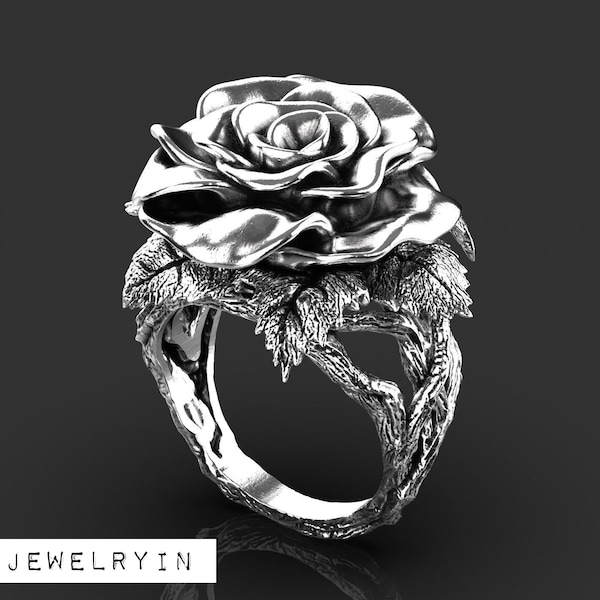 Silver Rose - Etsy