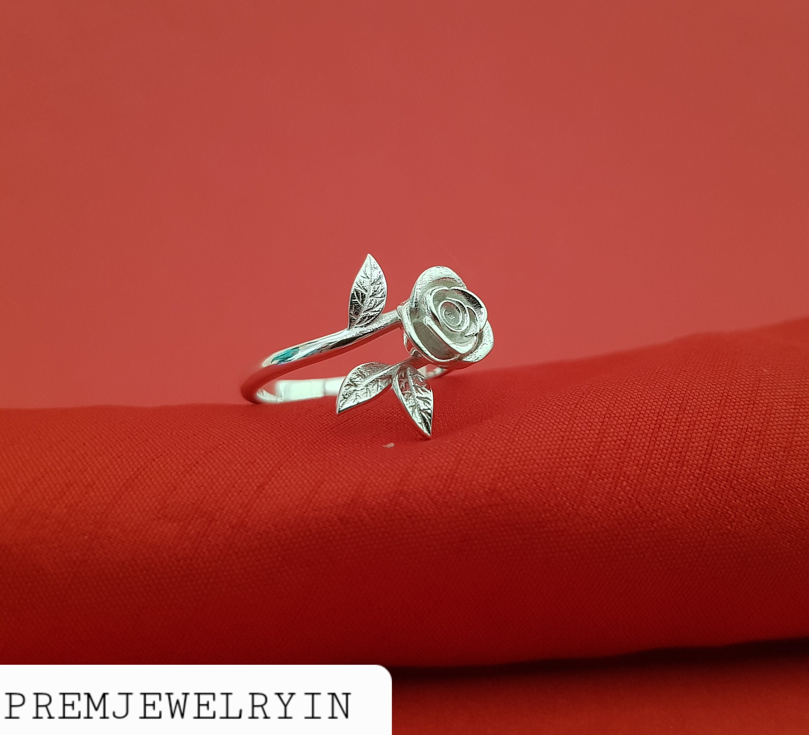 925 Sterling Silver Rose Ring Rose Diamond Ring Flower - Etsy