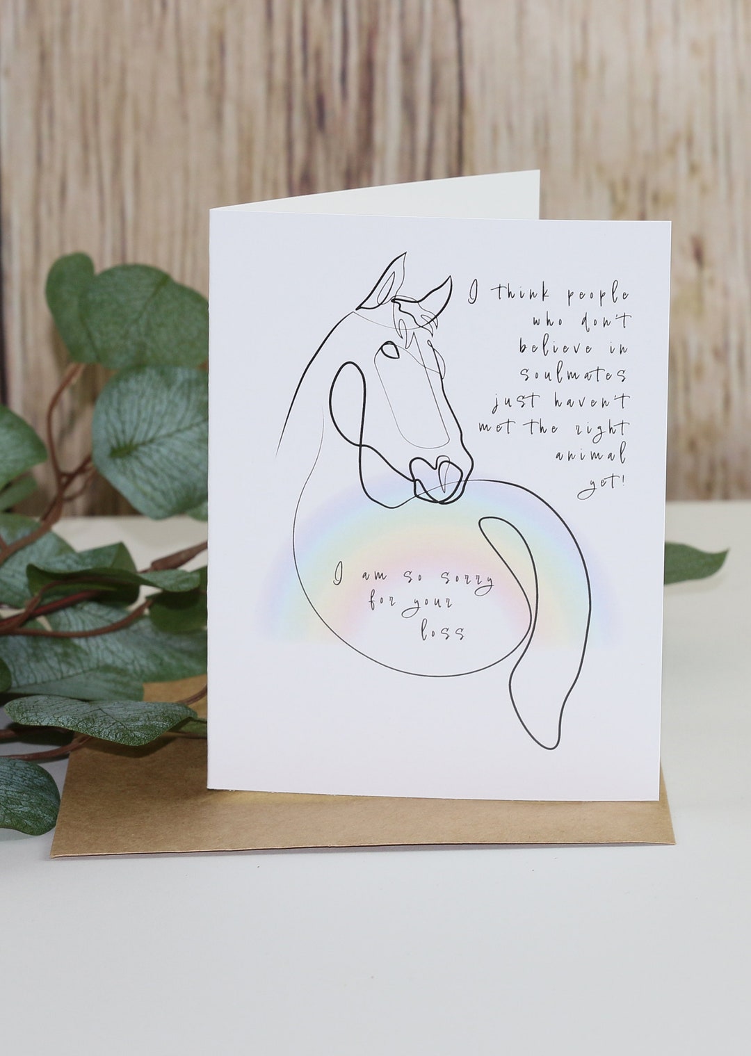 Sympathy Card for Horse Sympathy Card for Pet - Etsy UK