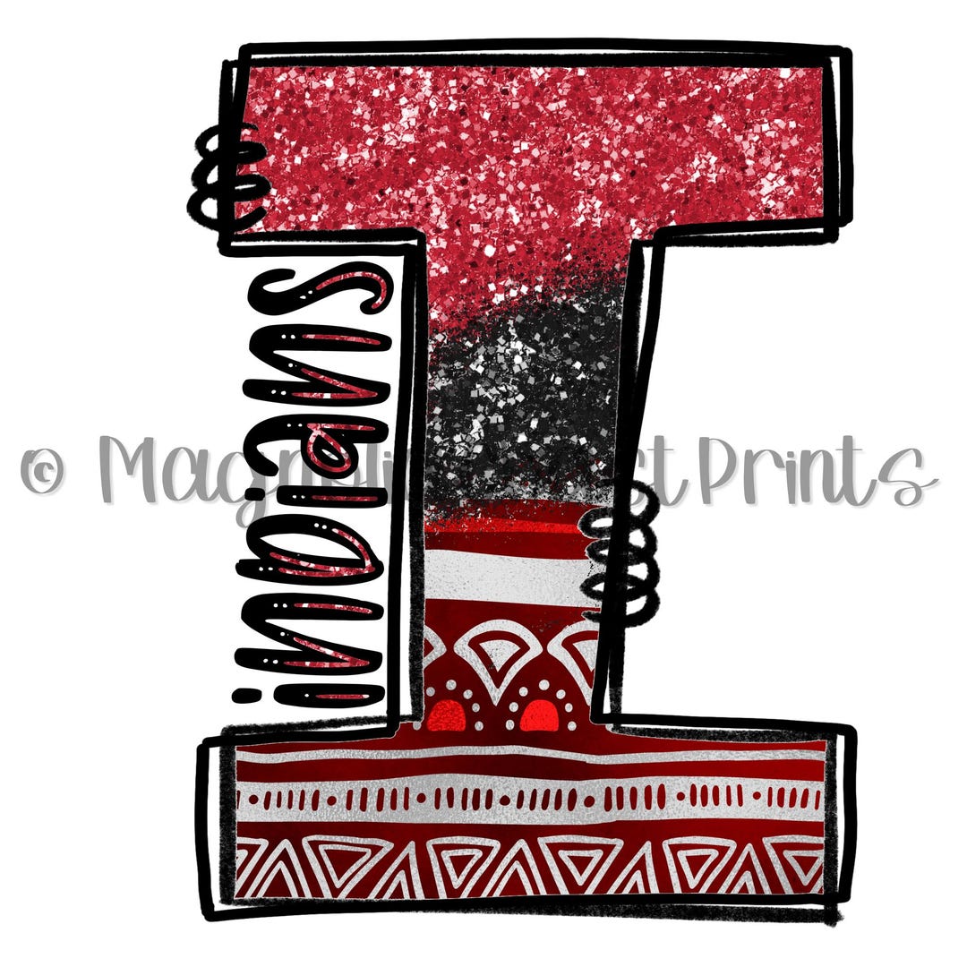 Indians Letter Mascot Digital PNG - Etsy