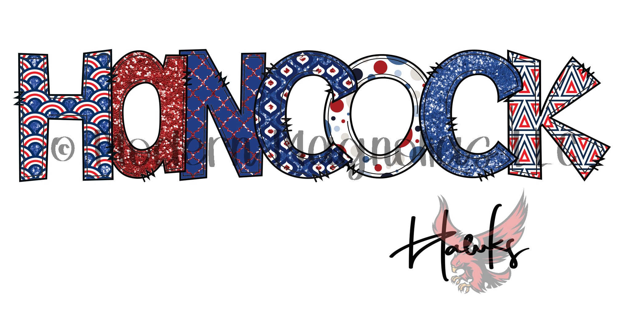 Hancock Hawks Digital PNG - Etsy
