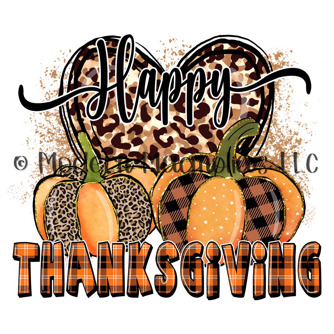 Happy Thanksgiving Digital PNG - Etsy