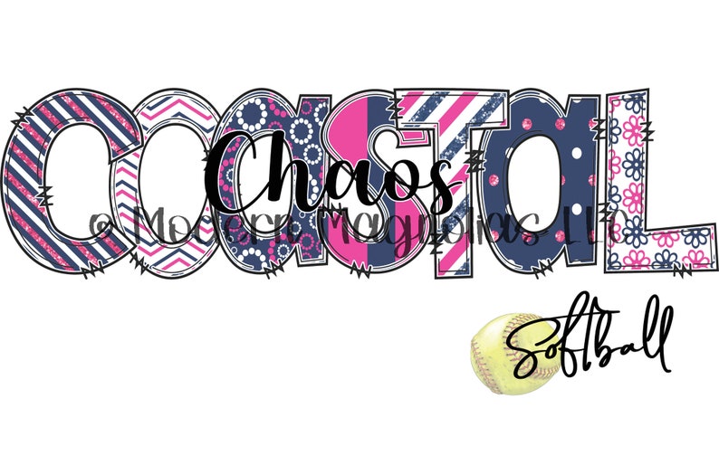 Coastal Chaos Softball PNG Digital Download - Etsy