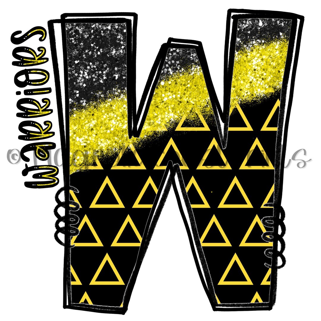 Warriors Letter Mascot Digital PNG - Etsy
