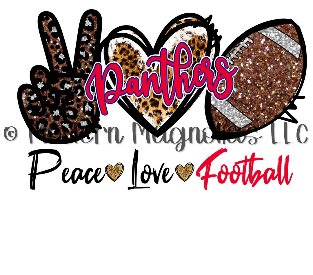 Peace Love Football Panthers PNG Digital Download - Etsy