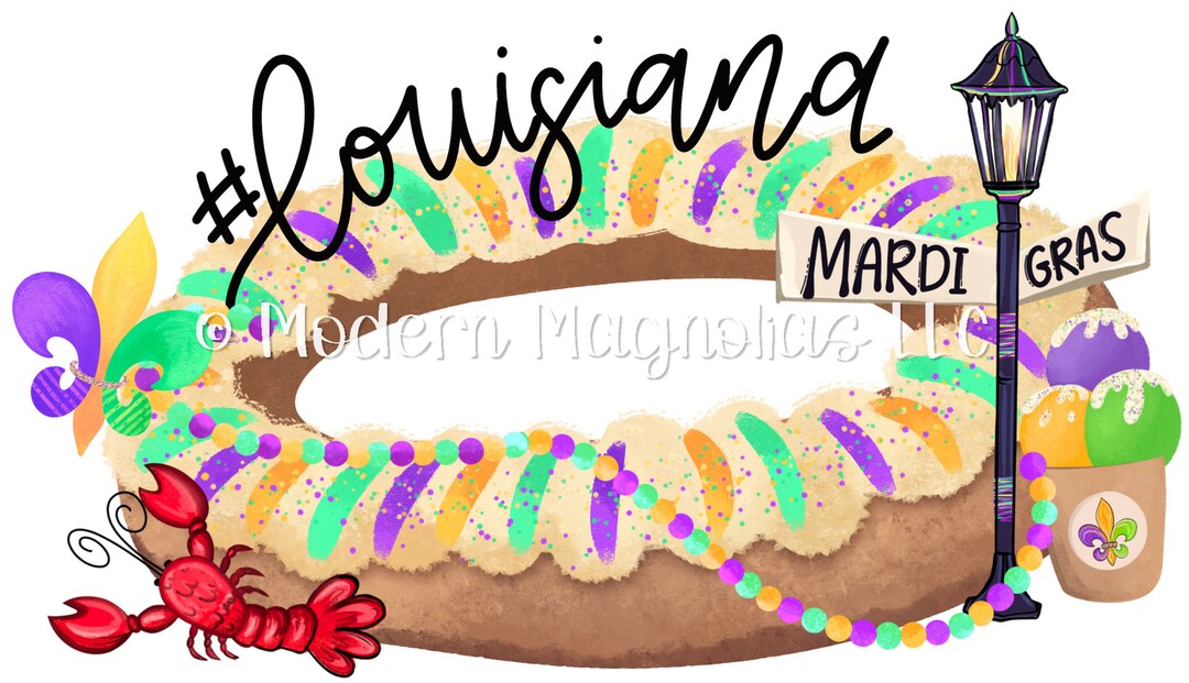 Louisiana King Cake Mardi Gras PNG Digital Download - Etsy