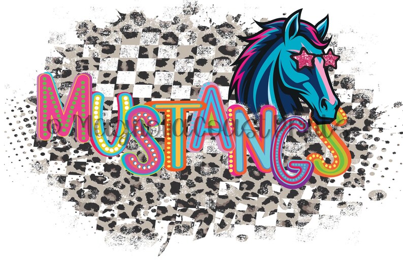 Mustangs Retro Marquee Digital PNG - Etsy