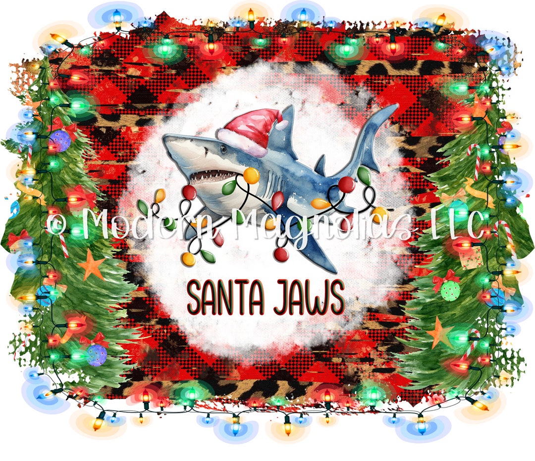Santa Jaws Christmas Digital PNG - Etsy