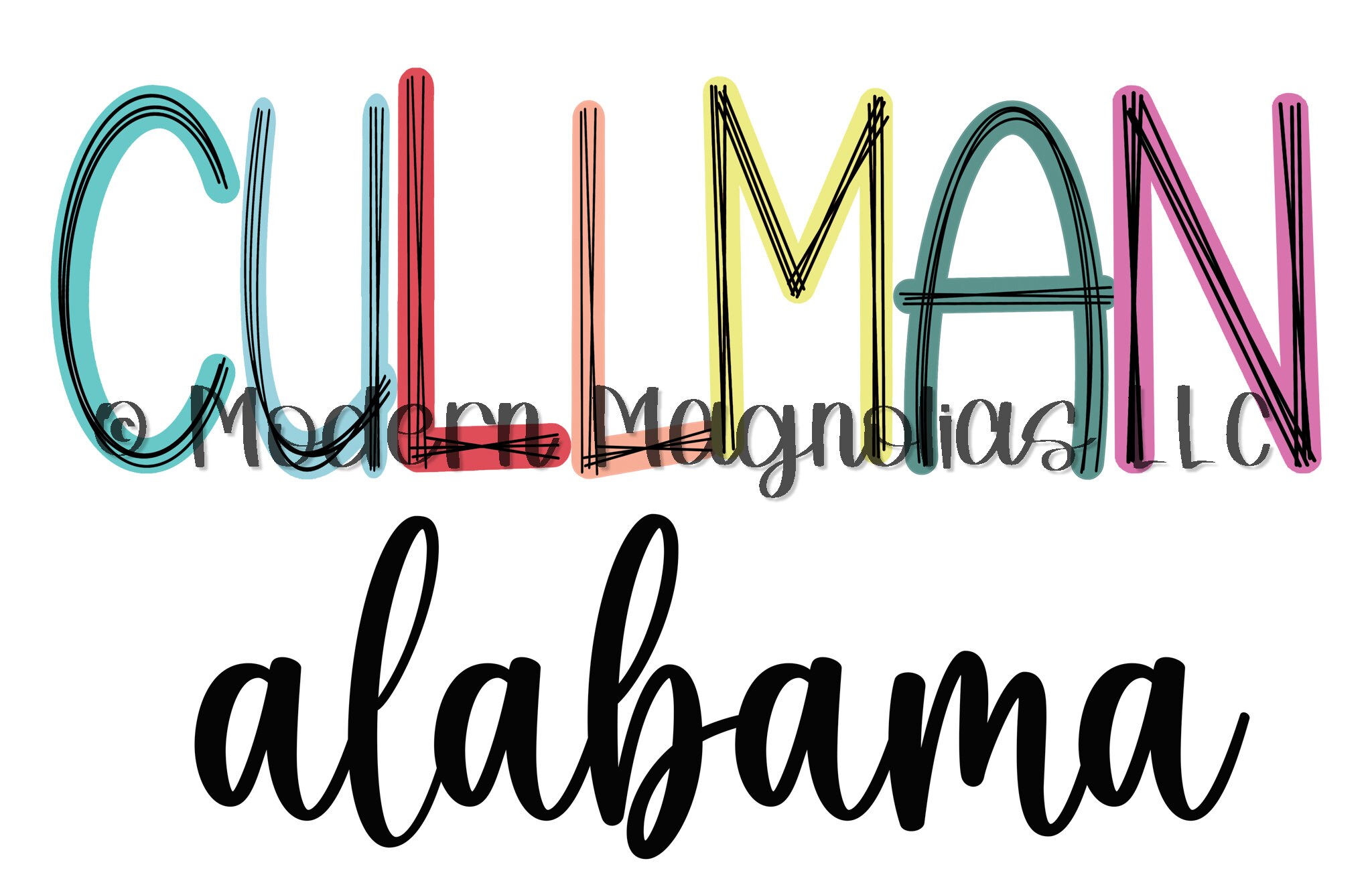 Cullman Alabama Scribble PNG Digital Download - Etsy